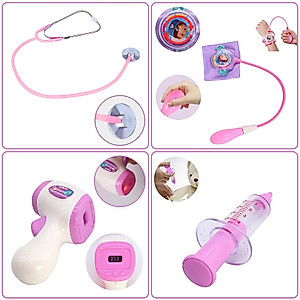 Gifts2U Doctor Kit for Toddlers 3-5, Medical Pretend Play Toys with Gift Case, 42 Piece Dentist Playset Kit for Kids,for Christmas Birthday Gift(Pink)