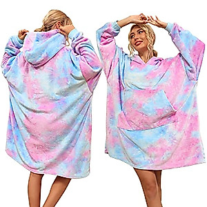 Wearable Blanket Hoodie for Women Girls - Fleece Oversized Sweatshirt Blanket Christmas Birthday Gifts Ideas, Super Soft Warm Sherpa Fuzzy Hoodie, Comfortable Giant Hooded Blanket for Adult Teen Kid