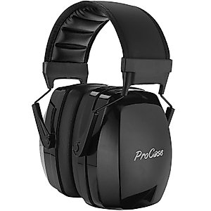 ProCase Noise Reduction Safety Ear Muffs, NRR 35dB Noise Cancelling Ear Protection Headphones, Hearing Protection Ear Defenders for Shooting Gun Range Mowing -Black