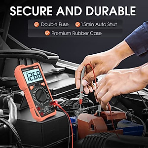 Digital Multimeter, TRMS 6000 Counts DC/AC Volt Meter, Ohm Amp Meter, Voltage Tester with NCV Function, Accurate Resistance Continuity Diode Capacitance Tester for Automotive Battery, Electronics