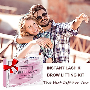 PERMANIA Eyelash Perm Kit, Brow Lamination with Lift Glue Balm, Rose Smell Strong Viscosity Gentle Formula for Eyebrow & Lash Lifting Salon Quality DIY at Home