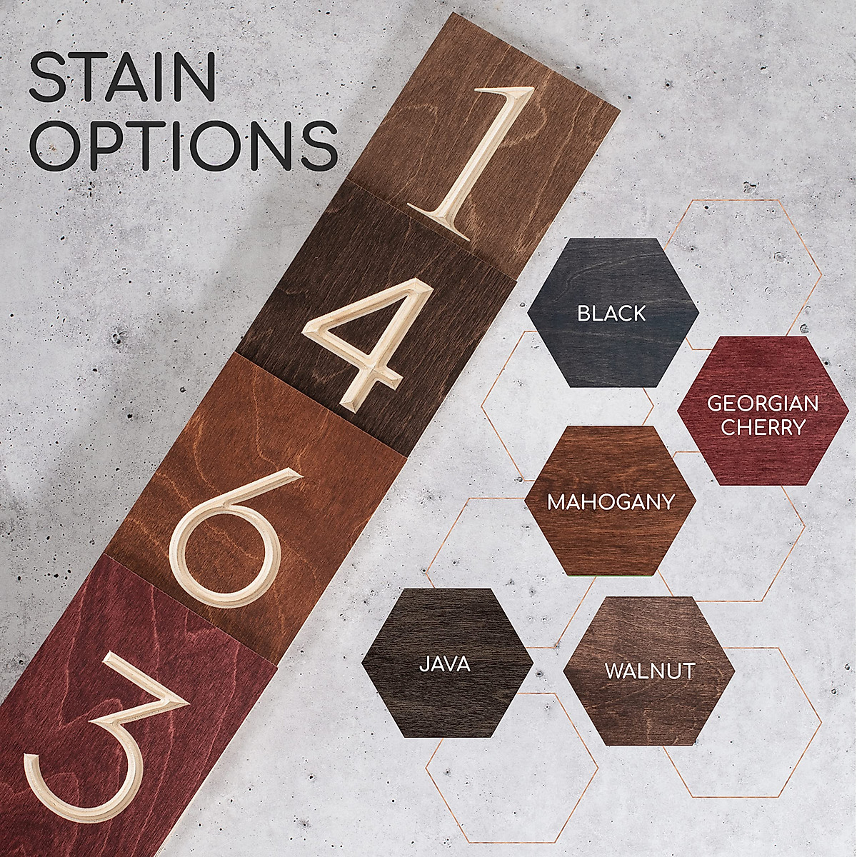 Modern House Numbers for Outside - Horizontal or Vertical Address Sign, 5 Colors, Up to 6 Digits, Address Plaque