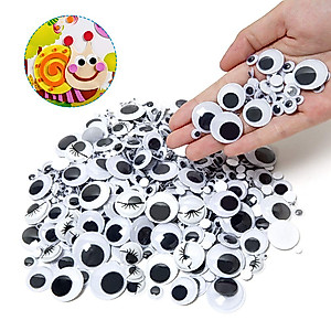 1210pcs Googly Wiggle Eyes Self Adhesive, for Craft Sticker Multi Sizes 4mm to 25mm for DIY by ZZYI