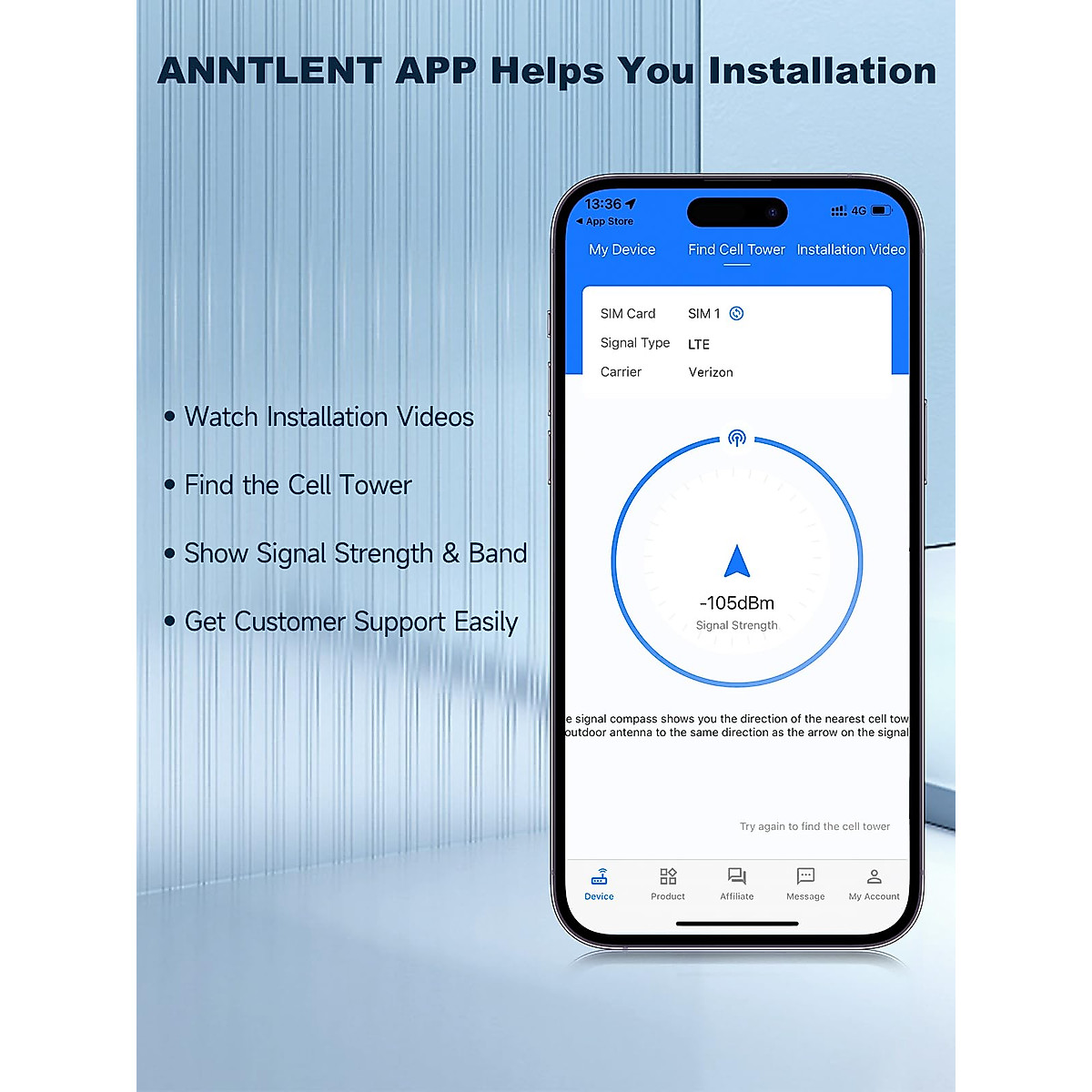 Cell Phone Booster for All Carriers | Smart Screen & APP Help Install | Up to 5,000 sq ft | Boosts 5G 4G LTE Signal on Band 2,4,5,12,13 and 17 for Verizon, AT&T, T-Mobile & More | FCC Approved