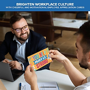 Decorably 24 Pack Gold-Foiled Employee Appreciation Cards with Envelopes & Stickers - 8 Designs Blank Inside Employee Appreciation Card, 6x4in Employee Thank You Cards for Employees Appreciation