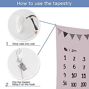 Gift Baby Milestone Blanket for New Mom - Milestone Tapestry for Nursery Decor Best Ideas Gift for New Mothers to Record the Growth of Babies 1-12 Months and Hundred Days Milestones, 46”X 46”