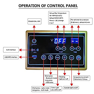 Kanlanth 1 to 2 Person Infrared Sauna, Hemlock Wood Low EMF FAR Infrared Sauna for Home, 1,350watt, Indoor Saunas with Bluetooth, LCD, LED