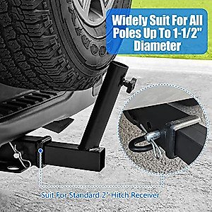 KAIRAY Hitch Mount Flagpole Holder Universal for Standard 2 inch Hitch Receivers fit for Truck SUV RV Pickup