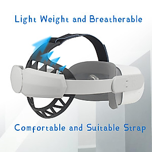 NIUVR Optimized Headset Strap Compatible with Quest 2 Headset, Replacement for Elite Strap, Kids Removable Head Cushion Comfortable Protective Headset Strap, Pressure Reduced Head Strap for VR