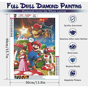 AIBOERL Diamond Painting Kits for Adults, 4 Pack Cartoons 5D Diamond Art Kits, Full Drill DIY Crafts for Adults Home Wall Decor Gift Diamond Dots [11.8x15.7inch]
