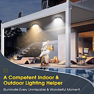 SunBonar Solar Lights Indoor Home Intelligent Solar Ceiling Light with Remote, Cool White/Warm White 1000Lumen Outdoor Solar Shed Light with ON/Off Switch for Barn, Porch, Patio, Carpot, Chicken Coop