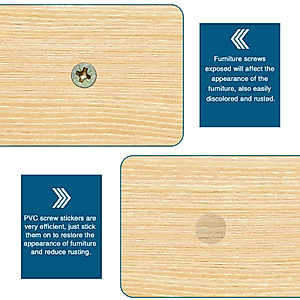 Waziaqoc 216pcs Self-Adhesive Screw Hole Stickers (Maple), 4-Table Sheets Screw Covers Caps PVC Dustproof Round Stickers for Wooden Furniture - 21mm/0.83inch