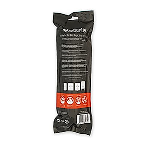 Brabantia PerfectFit Trash Bags (Size O/8 Gal) Thick Plastic Trash Can Liners with Drawstring Handles (120 Bags)