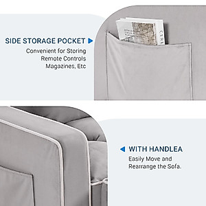 Avenco Sleeper Sofa Chair Bed, 3 in 1 Sofa Bed with 3-Level Adjustable Backrest, Convertible Pullout Sleeper Couch Chair, Wear-Proof Velvet Fabric Sofa Bed for Living Room, Bedroom, Grey