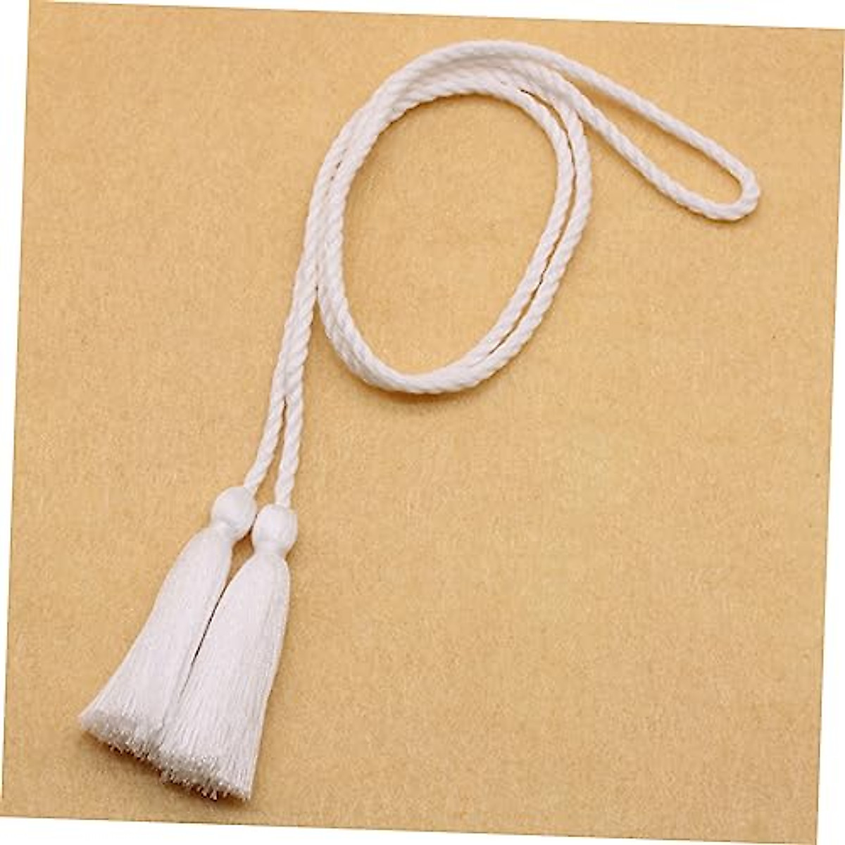 Artibetter 20pcs Hand-Woven Hanging Fringe Shower Curtain Decorative Knit Tie Window Trim Decorative Curtain Holdback Drapery Holdbacks Tassel Rope Decor Cotton White Handmade Tie Back Manual