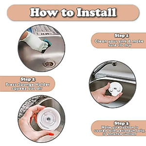 Sponge Holder/Caddy for Scrub Smiley Face Sponge, with Suction Cup for Bathroom and Kitchen Sink Organization