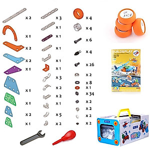 Toy Pal 7in1 STEM Toys for 6 7 8+ Year Old Boys Girls - 163 Pcs Engineering Construction Building Educational Toy for Boys Age 6-8 | STEM Activities Fun Birthday Gift