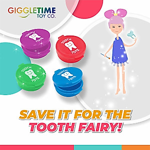 Giggle Time Round Tooth Holder for Baby Teeth 1.5 inches, Tooth Containers for Kids at School, Tooth Keeper, Vibrant Colors, Tooth Fairy Kit - Dental Bags, Piñata Stuffers, School Prizes - (36) Pcs