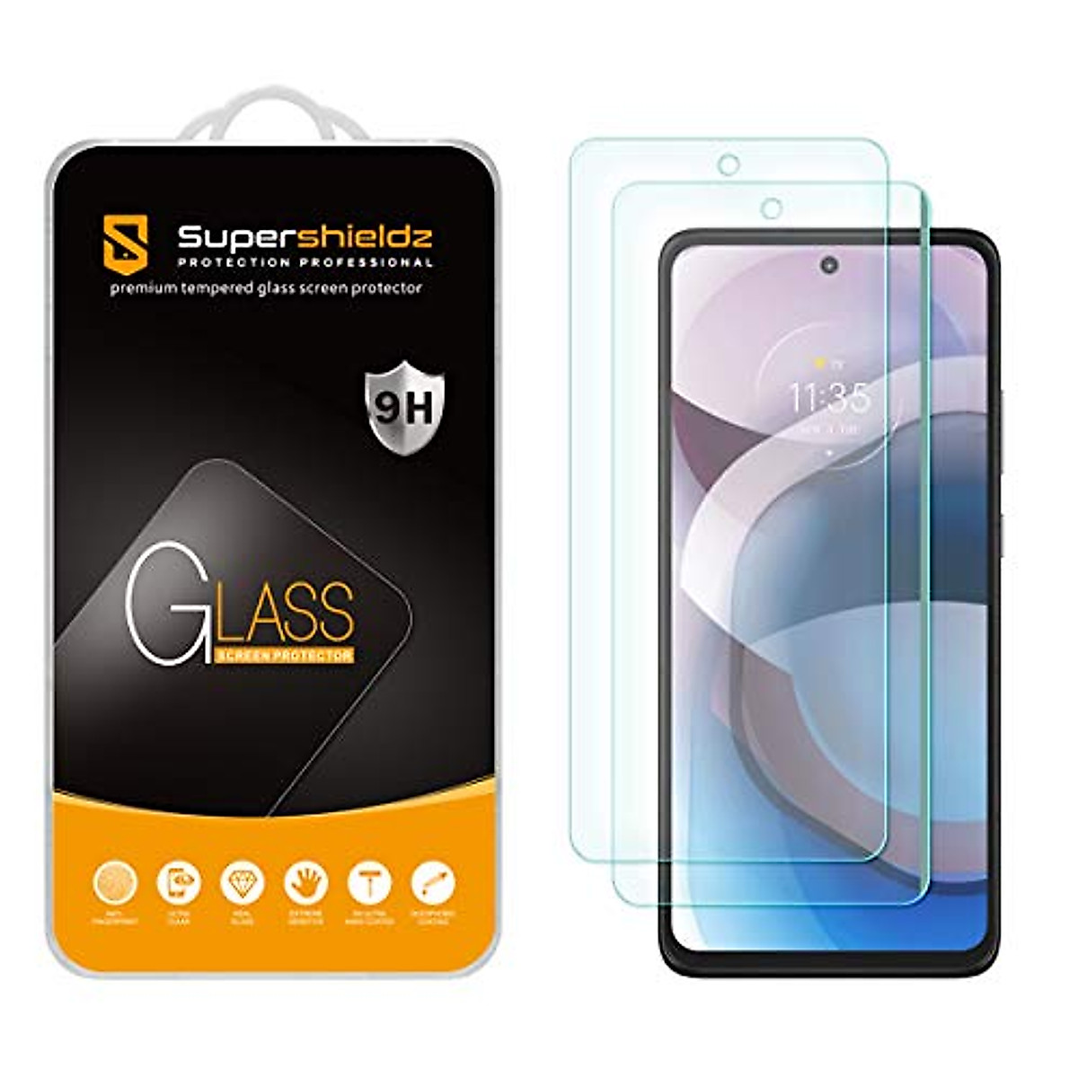 Supershieldz (2 Pack) Designed for Motorola (One 5G Ace) / One 5G UW Ace Tempered Glass Screen Protector, Anti Scratch, Bubble Free