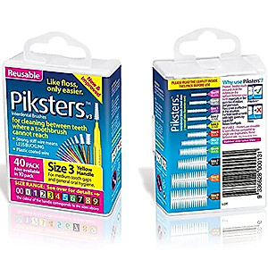Piksters Interdental Brush Size 3 (40 Pack) by Piksters