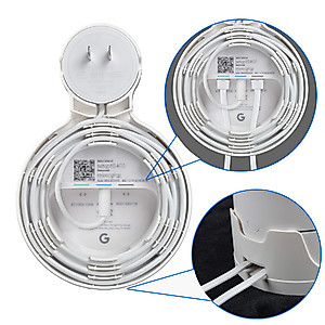 STANSTAR Outlet Wall Mount for Google Mesh WiFi System(2020 Model,Round Plug), Sturdy WiFi Holder for Google Mesh WiFi Router, Excellent Cord Management Without Screws.(3Pack)