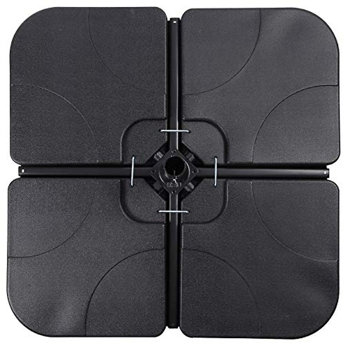 Sunnyglade 4PCS 176LB Square Shaped Water Or Sand Filled Umbrella Base Cantilever Offset Patio Market Umbrella Base Stand with U Locking (Black)