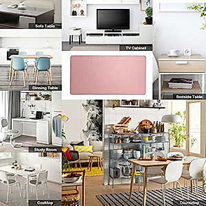 Weelth Multifunctional Office Desk Pad, Waterproof Desk Pad Protector PU Leather Dual-Sided Desk Writing Pad for Office/Home (Pink/Sliver, 23.6" x 13.7")