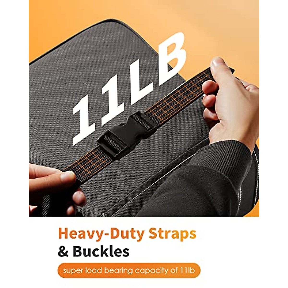 HOTOR Trash Can with Lid and Storage Pockets, 100% Leak-Proof Organizer, Waterproof Garbage Can, Multipurpose Trash Bin for Car - Black