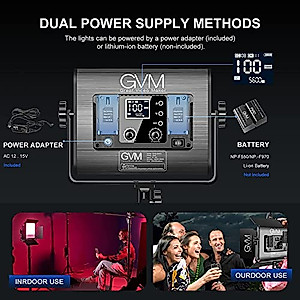 GVM RGB LED Video Light with Bluetooth Control, 880RS 60W Photography Lighting kit Dimmable LED Panel with LCD Screen, 3 Packs Studio Light for YouTube, Streaming, Gaming, 8 Applicable Scenes, CRI97