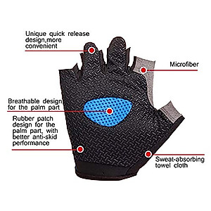 Xiaoling Cycling Bike Gloves, Summer Style High Elastic Breathable Mesh Half-Fingered Biking Gloves, Outdoor Sports Cycling Shock-Absorbing Anti-Slip Breathable MTB Road Biking Gloves