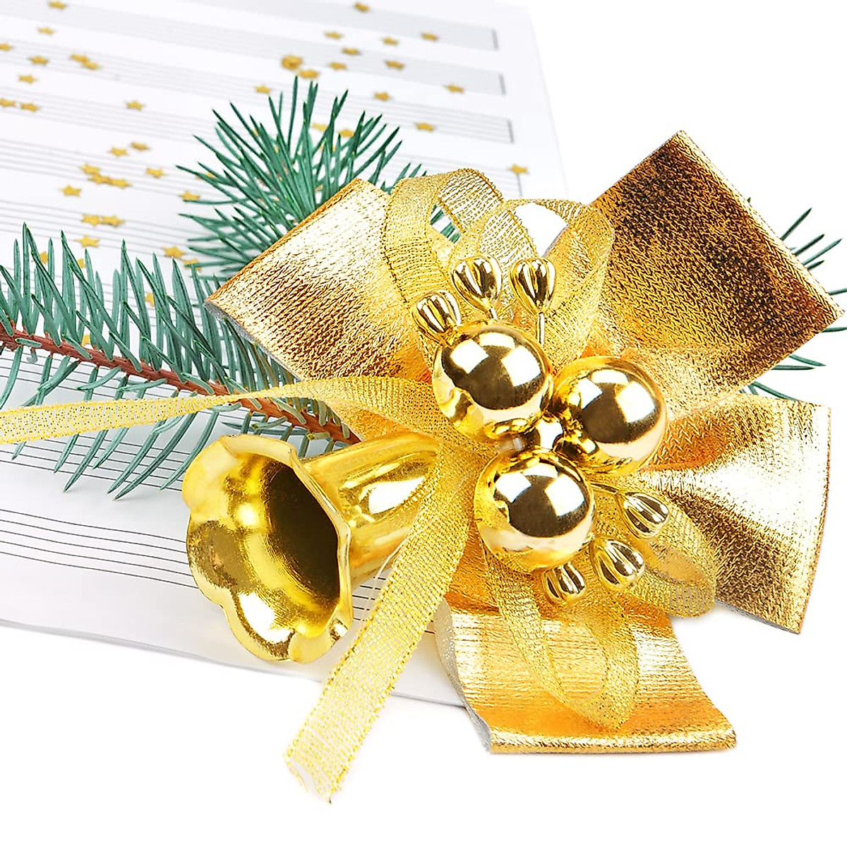 LIUYAXI 4 Rolls 3/8" Christmas Ribbon - Glitter Metallic Ribbon & Satin Ribbons Set, Total 100 Yards Xmas Holiday Festival for Gift Wrapping, Crafts, Festival Ornaments, Wedding Party Decoration