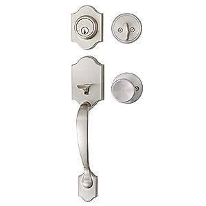 Amazon Basics Handleset with Tulip Knob - Single Cylinder - Satin Nickel