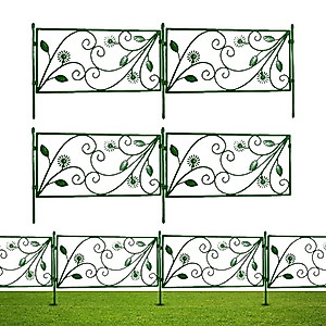 Garden Fence Panels, Rustproof Decorative Panel Barrier, Small No Dig Garden Fencing, Garden Border for Yard Landscape Outdoor Decor
