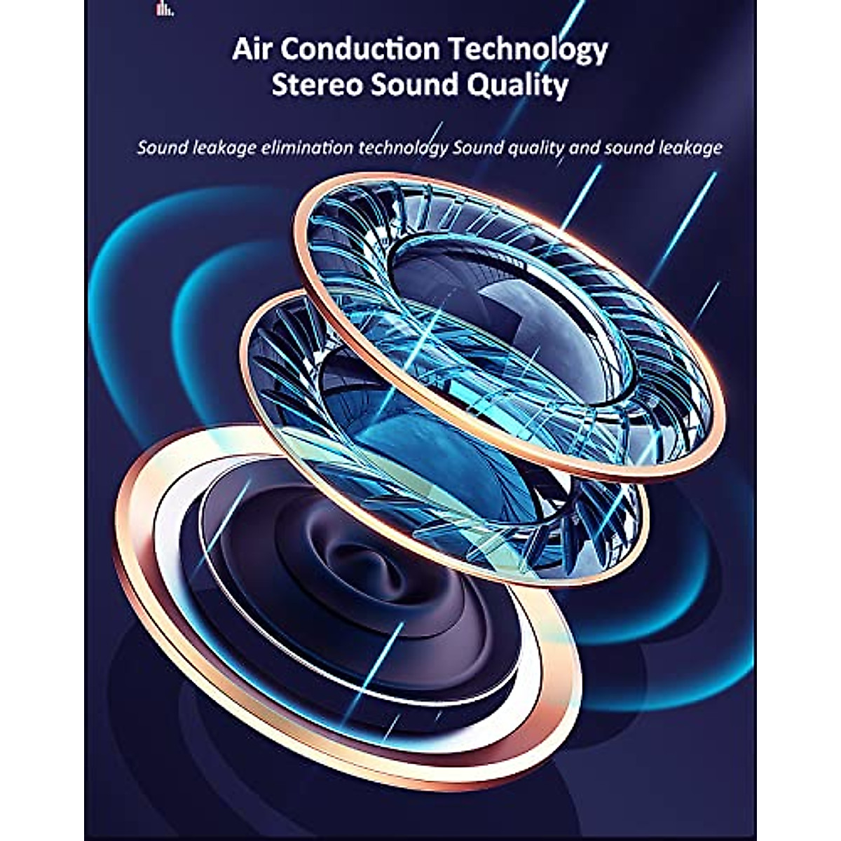 CHNYBQT Air Conduction Headphones, Open Ear Wireless Bluetooth Headphones with Built-in Mic, CVC8.0 Noise Cancelling Stereo Earphones Sports Headset for Running,Cycling,Hiking,Gym,Climbing & Driving