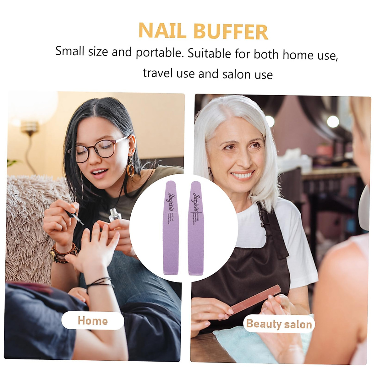 Beaupretty Manicure Pedicure Set Nail Buffer Strip Nail File: 10pcs Manicure Sponge File Double Sided Nail Buffing Block Salon Pedicure Polisher File for Men Women Purple Nails Set