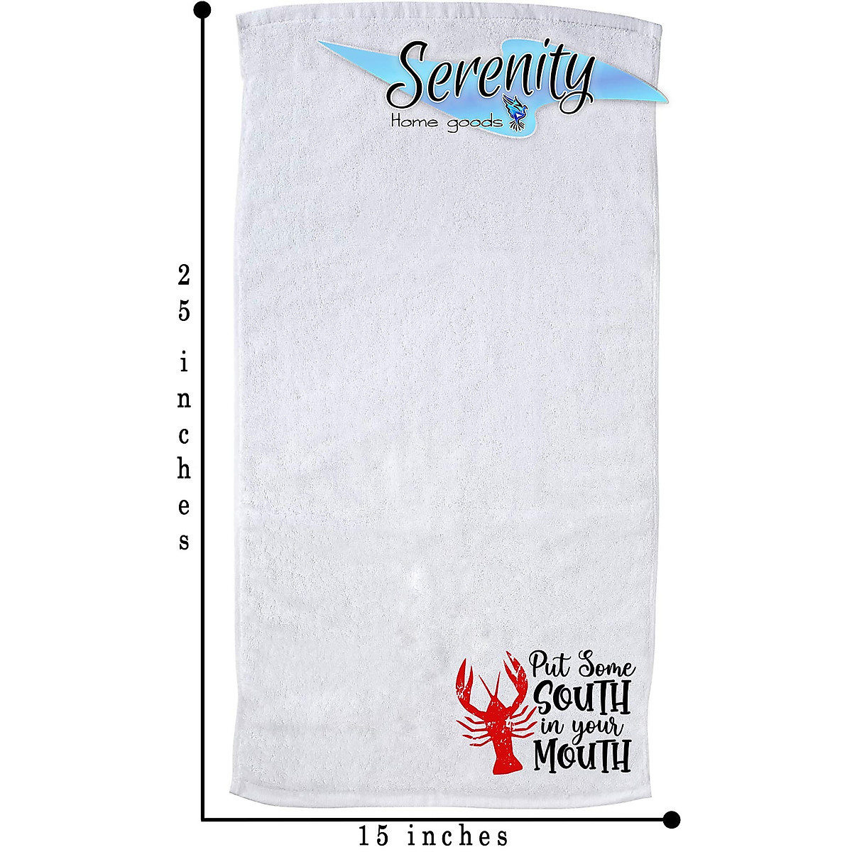 Funny Novelty Bath Hand Towels | Crawdad | Cajun Crawfish Bayou Summer Southern Decor | Hilarious Adult Crude Humor Home House Warming Wedding Gift Present