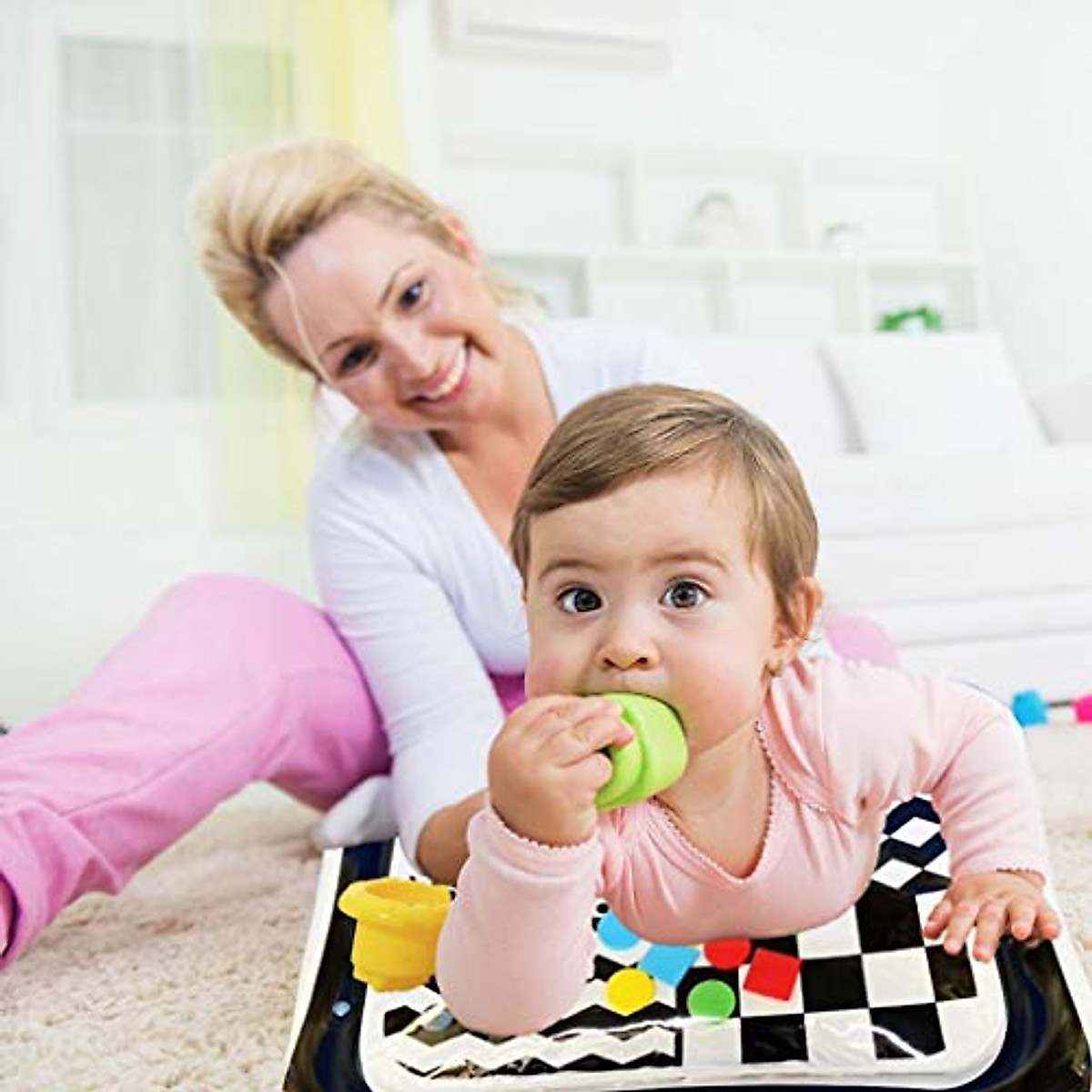 Infantable Infants and Toddlers high Contrast Tummy time Baby Water mat - Perfect for Practicing Tummy time with high Contrast and Have Fun Play Activity Center Your Babys Gear Must Haves