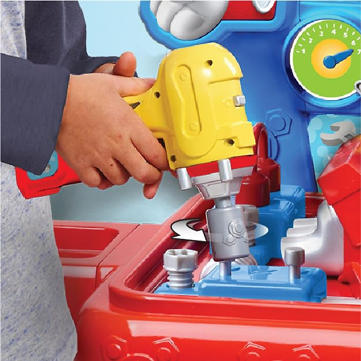 Disney Junior Mickey Mouse Funhouse Workbench, 43-piece Kids Construction Tool Set, Kids Toys for Ages 3 Up, Amazon Exclusive by Just Play