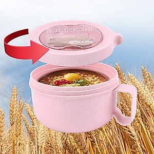 GMAEURL Microwave Ramen Bowl Cooker With Lid Instant Noodle Bowl Soup Bowl Bpa Free/Food Grade For Office College Dorm Room Instant Cooking Dishwasher Safe