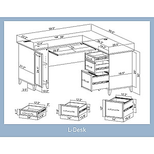 Realspace® Koru 60"W L-Shaped Corner Computer Desk with Integrated Power & Charging, Natural Oak