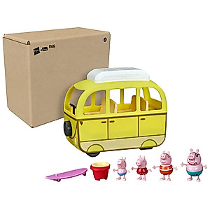 Peppa Pig Peppa's Adventures Beach Campervan, Preschool Toy, 10 Pieces, Working Wheels, 3 Years and Above, Multicolored (F3632FF2)