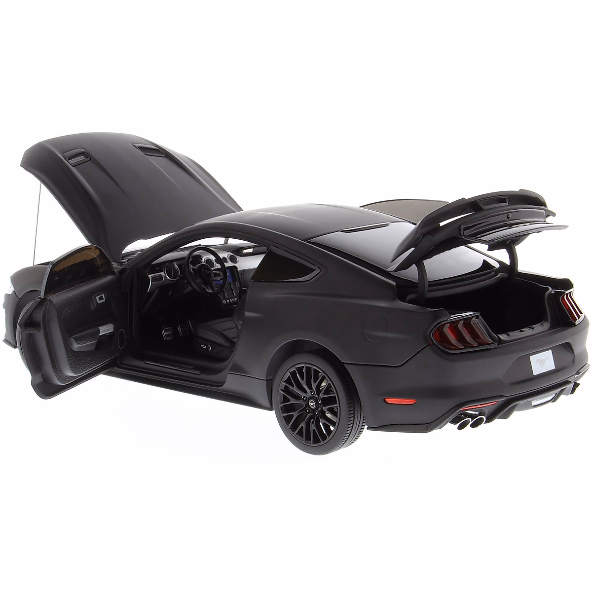 2019 Ford Mustang GT 5.0 Coupe Matt Black 1/18 Diecast Model Car by Diecast Masters 61005
