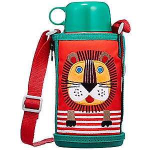 Tiger water bottle 600 ml with direct drinking cup 2 WAY stainless steel bottle with pouch Sahara Colobocle lion MBR - B 06 G - RL Tiger