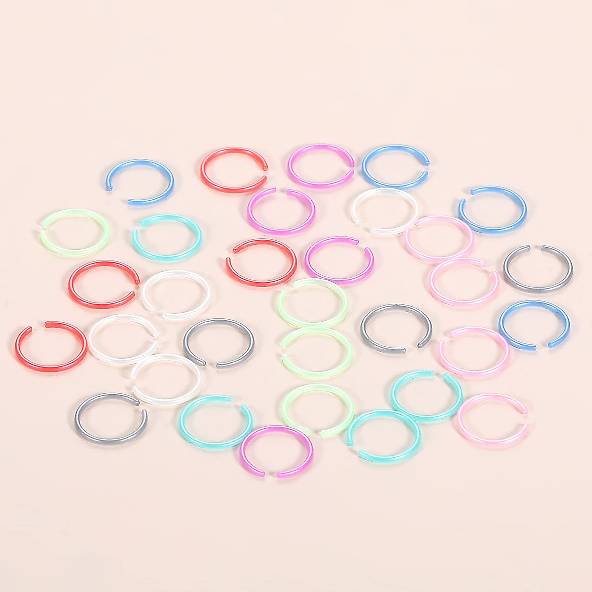 Aumeo 32PCS 20G Nose Rings Hoops Retainer Flexible Bioflex Nose Lip Earring Retainer Colorful Piercing Retainer Kit for Work Surgery Tragus Cartilage Helix Daith Lobe Earrings