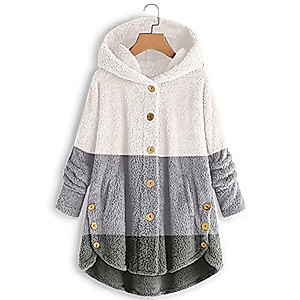 Lojito Women Zip Up Hoodie with Sherpa for Women Teen Wearable Blanket Warm Fuzzy Hoodie with Pockets