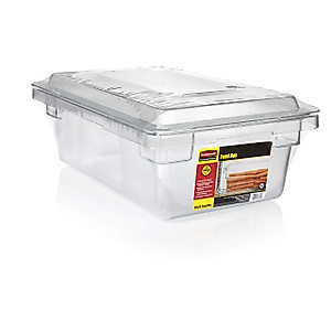 Rubbermaid Commercial Products 1815321 Food/Tote Box Storage Container with Lid, Plastic, Clear (Container and Lid)
