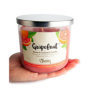 Grapefruit Highly Scented Natural 3 Wick Candle, Essential Fragrance Oils, 100% Soy, Phthalate & Paraben Free, Clean Burning, 14.5 Oz.