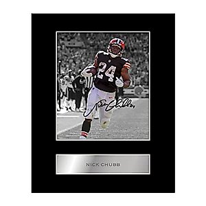 Nick Chubb Pre Printed Signature Signed Mounted Photo Display #11 Printed Autograph Picture