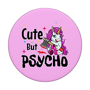Scary Unicorn Mom Cute But Psycho - Ax Throwing Baby Unicorn PopSockets Swappable PopGrip