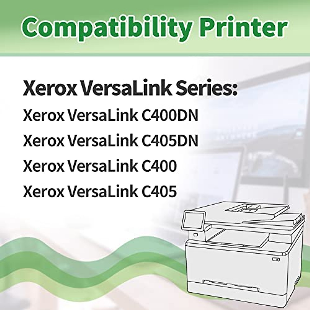 CAIRE C405 Toner Remanufactured Toner Cartridges Replacement for Xerox C400 C405 Versalink C400DN C405DN C405N Printer(1 Black 106R03512,1 Yellow 106R03513,1 Cyan 106R03514,1 Magenta 106R03515)